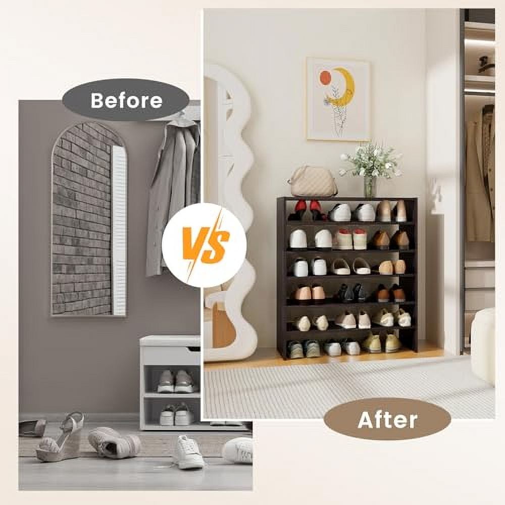 GOFLAME 6-Tier Shoe Rack, Stackable Shoe Storage Organizer ...
