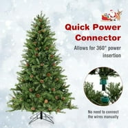 Ktaxon 8 FT Pre-lit Flocked Christmas Tree, Artificial Hinged Xmas Tree, 500 Lights and Remote ...