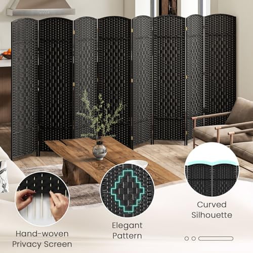 GOFLAME 8 Panel Room Divider, 6 Ft Tall Folding Privacy Screen with ...