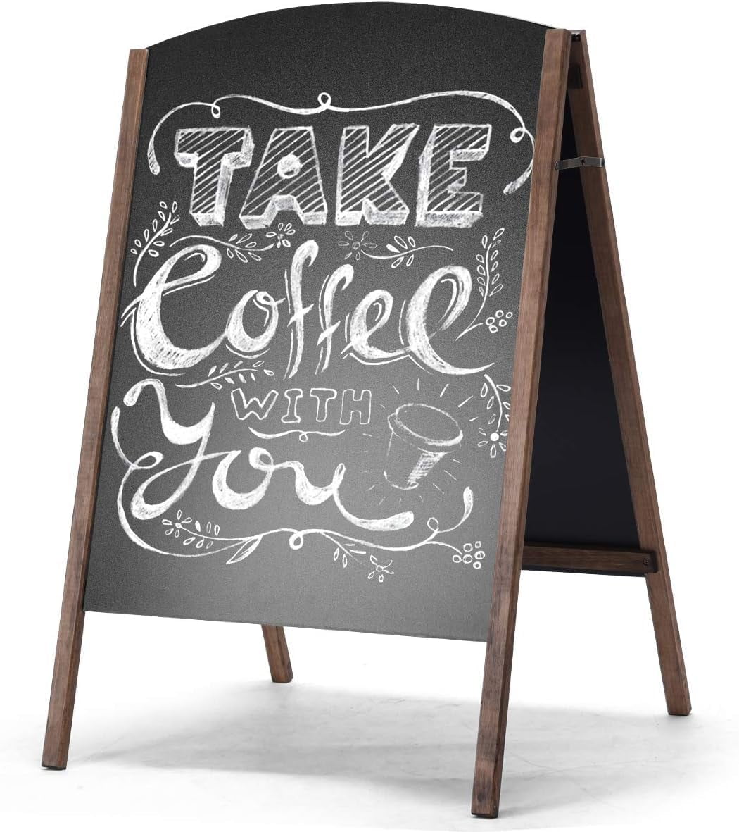 GOFLAME A-Frame Chalkboard 40" x 26", Standing Sidewalk Easel Double ...