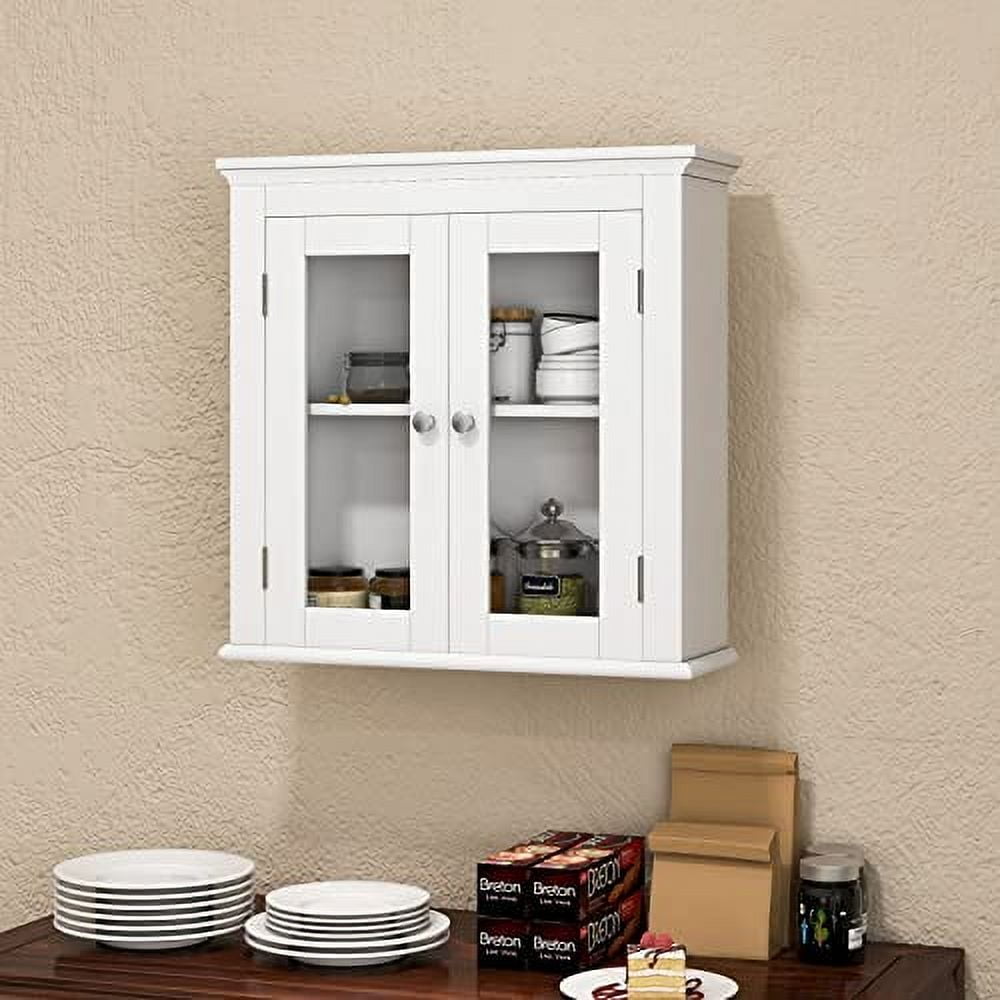 GOFLAME Bathroom Wall Cabinet, Wood Medicine Cabinet with Adjustable ...