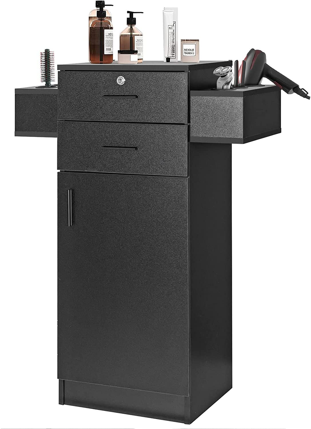 GOFLAME Beauty Salon Storage Cabinet, 3-Tier Locking Barber Salon ...