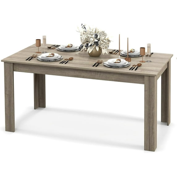 GOFLAME Dining Table for 4-6 People, 63” Modern Kitchen Table with L ...