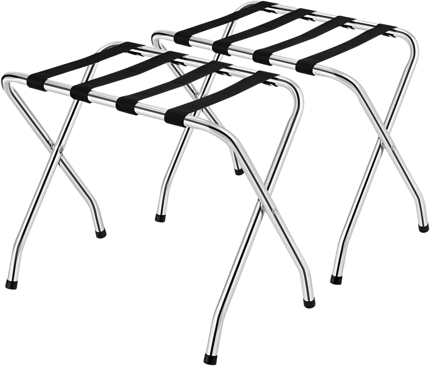 GOFLAME Folding Luggage Rack, Chrome Metal Suitcase Stand for Guest ...