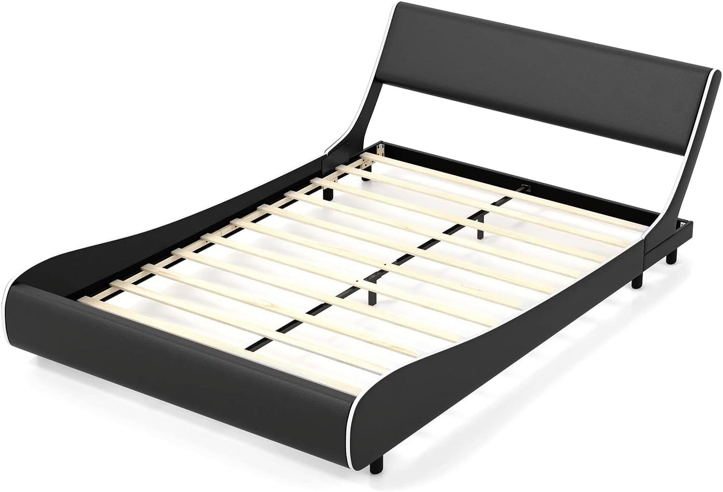 GOFLAME Full Bed Frame, Modern Upholstered Platform Bed with Adjustable ...