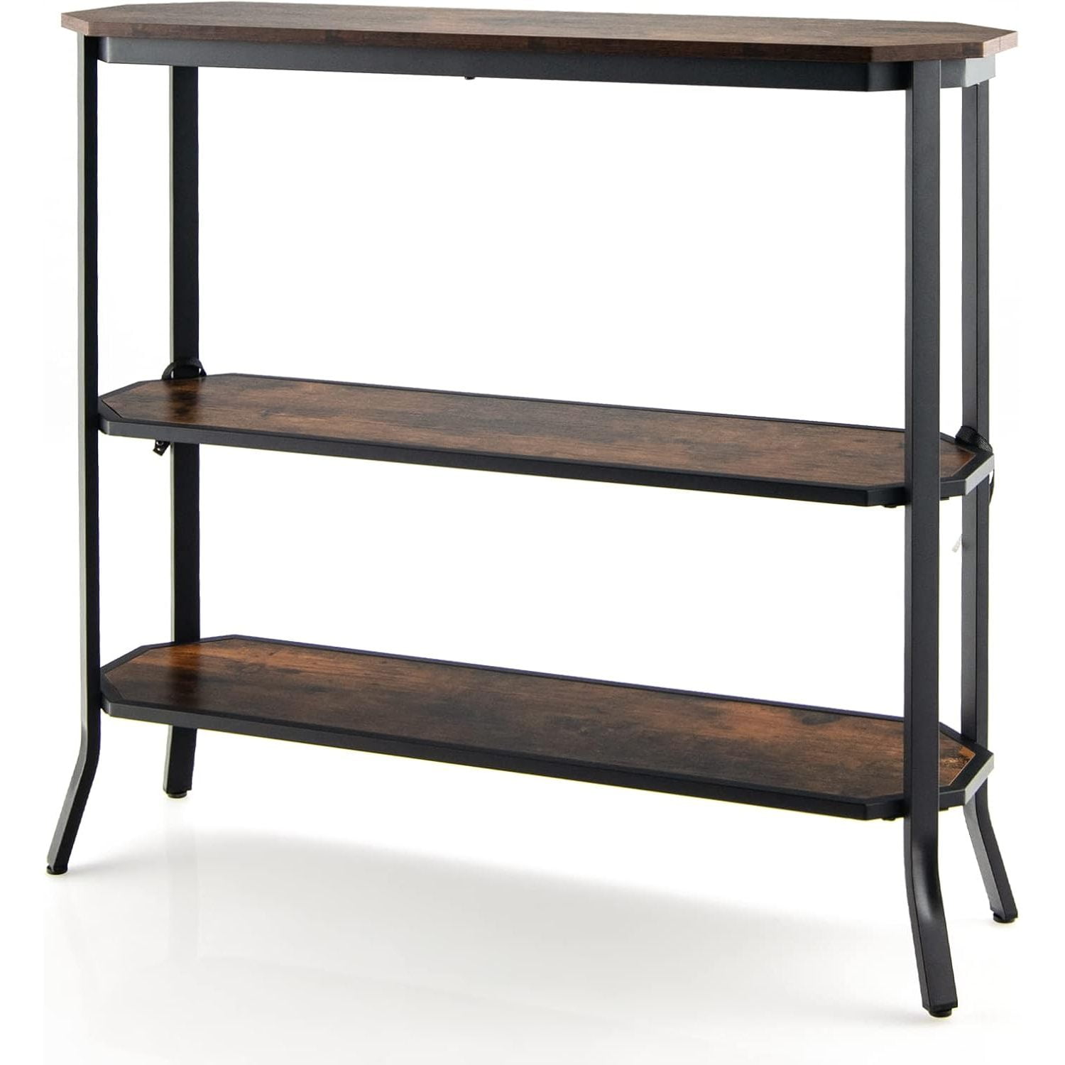 GOFLAME Industrial Console Table, 3-Tier Sofa Table with Heavy-duty ...
