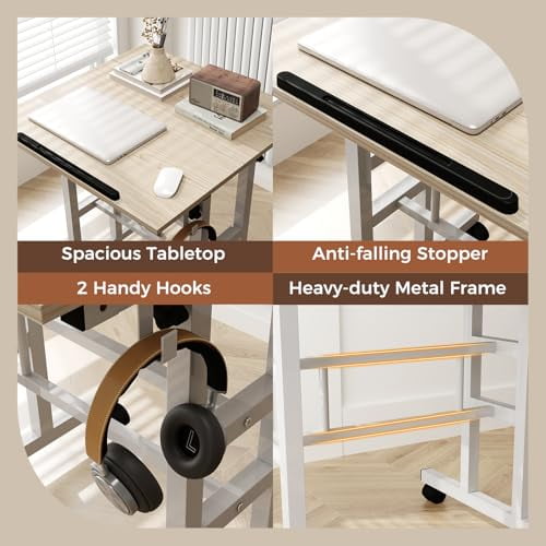 GOFLAME Mobile Standing Desk, Height Adjustable Workstation, 2 Split ...