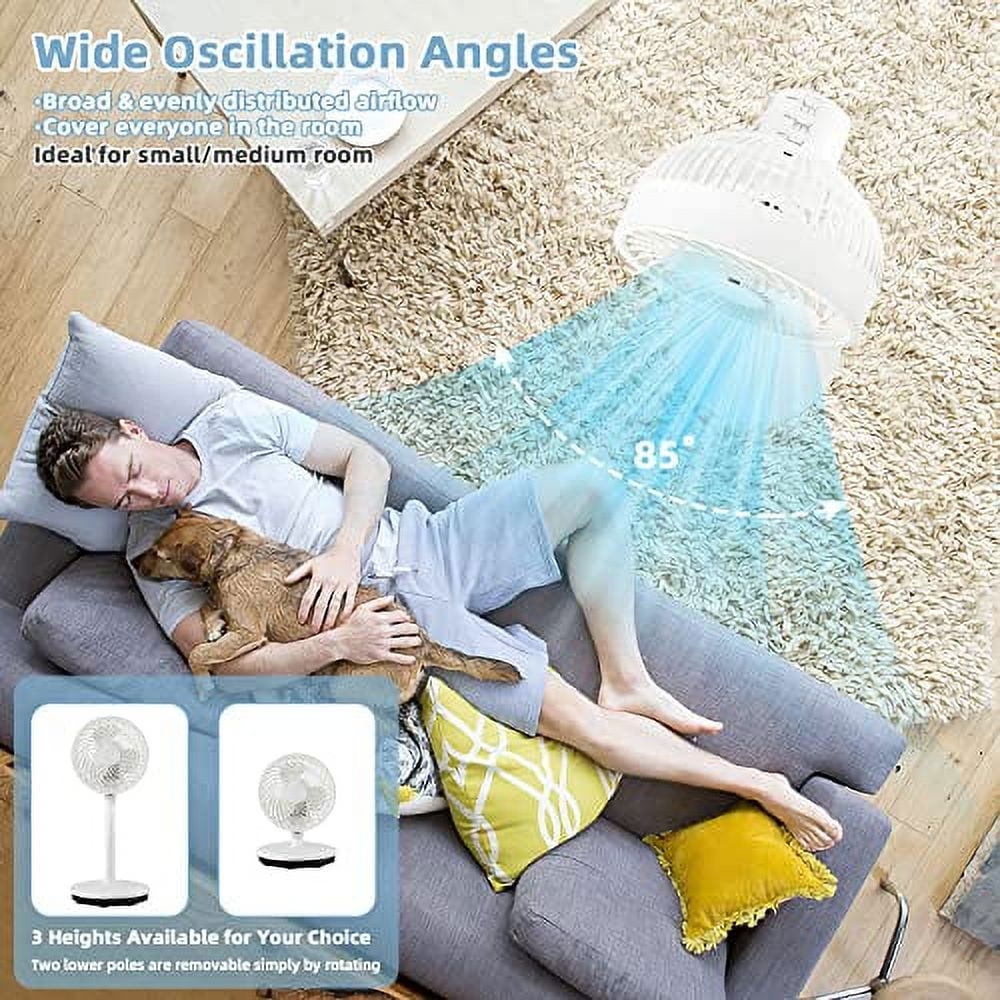 GOFLAME Pedestal Floor Fan with Remote Control, Portable Standing Fan ...