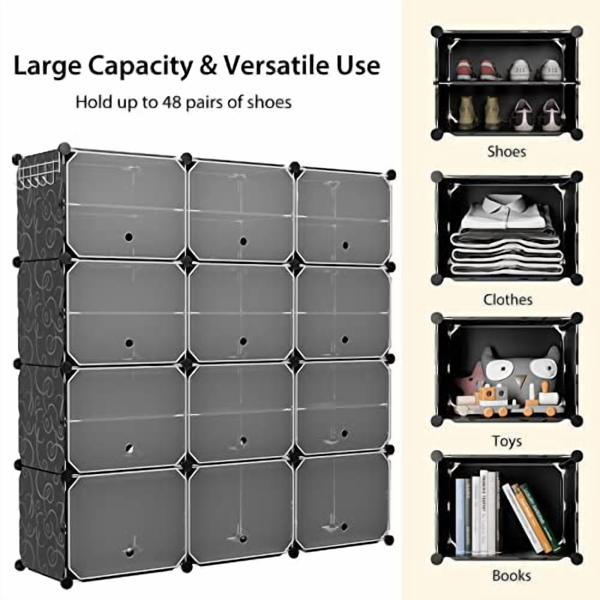 GOFLAME Portable Shoe Rack Organizer, 48 Pairs Expandable Modular Shoe ...