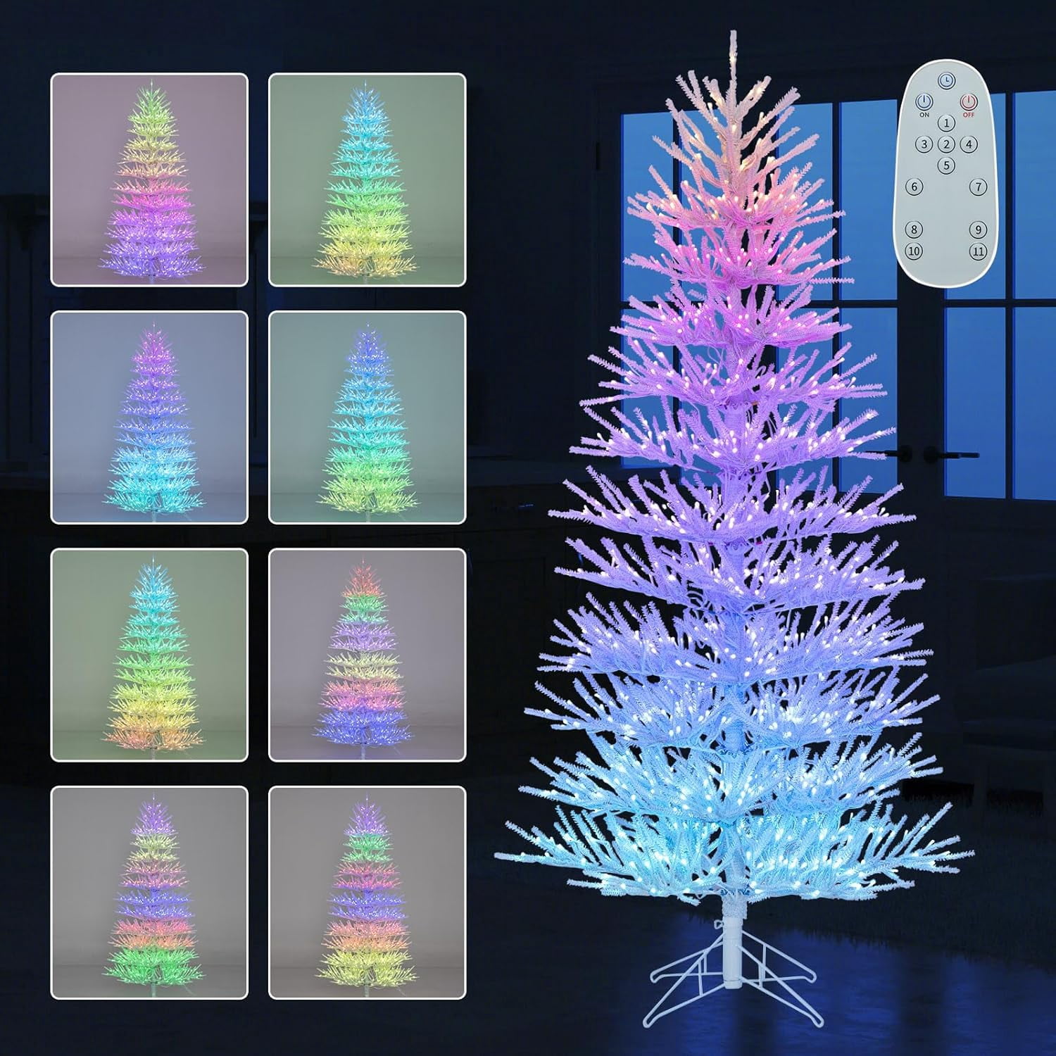 GOFLAME Pre-Lit Christmas Tree, Artificial Christmas Tree with Branch ...