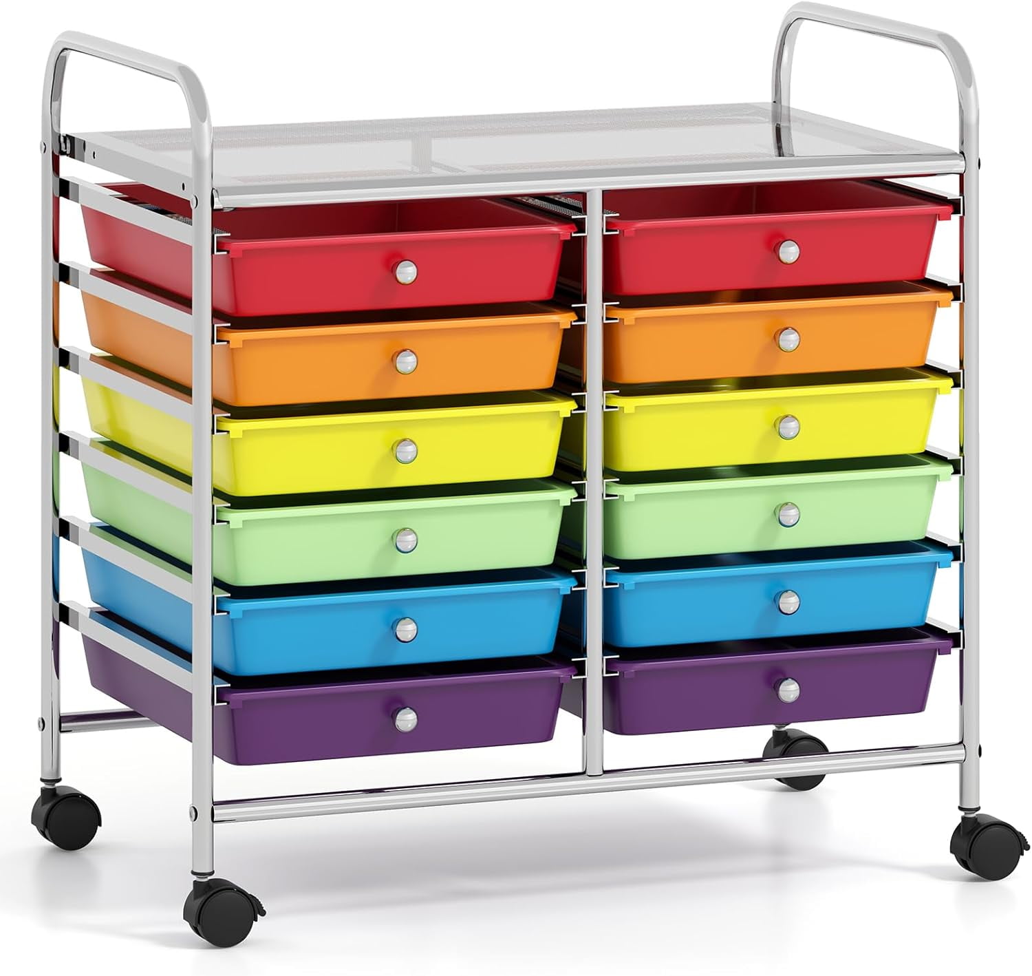 GOFLAME Rolling Storage Cart, Multifunctional Art Craft Organizer Cart ...
