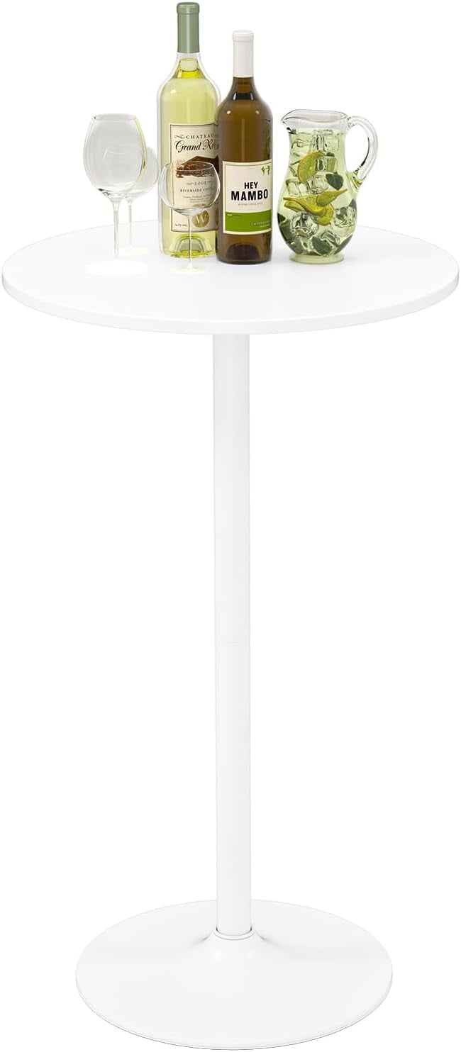 GOFLAME Round Bar Table, Bistro Pub Table with Adjustable Height ...