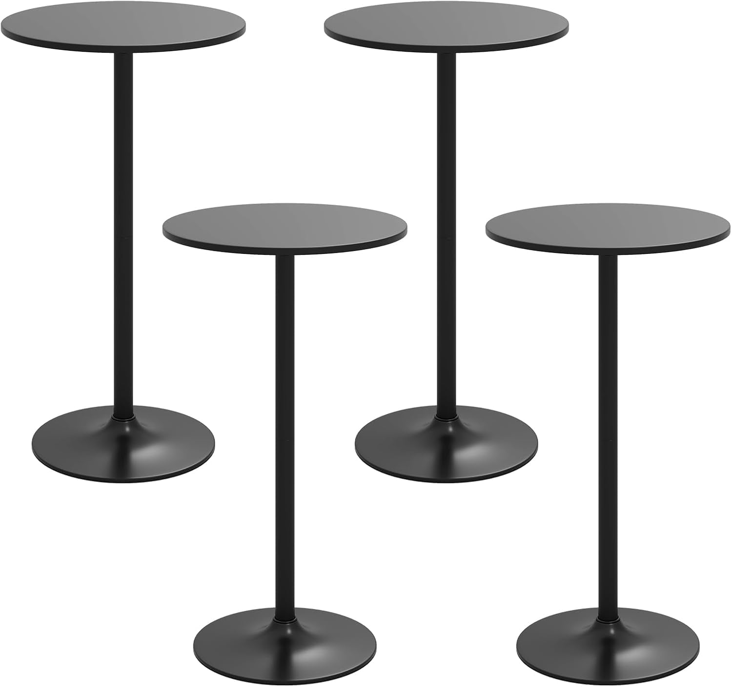 GOFLAME Round Bar Table Set of 4, Bistro Pub Table with Adjustable ...