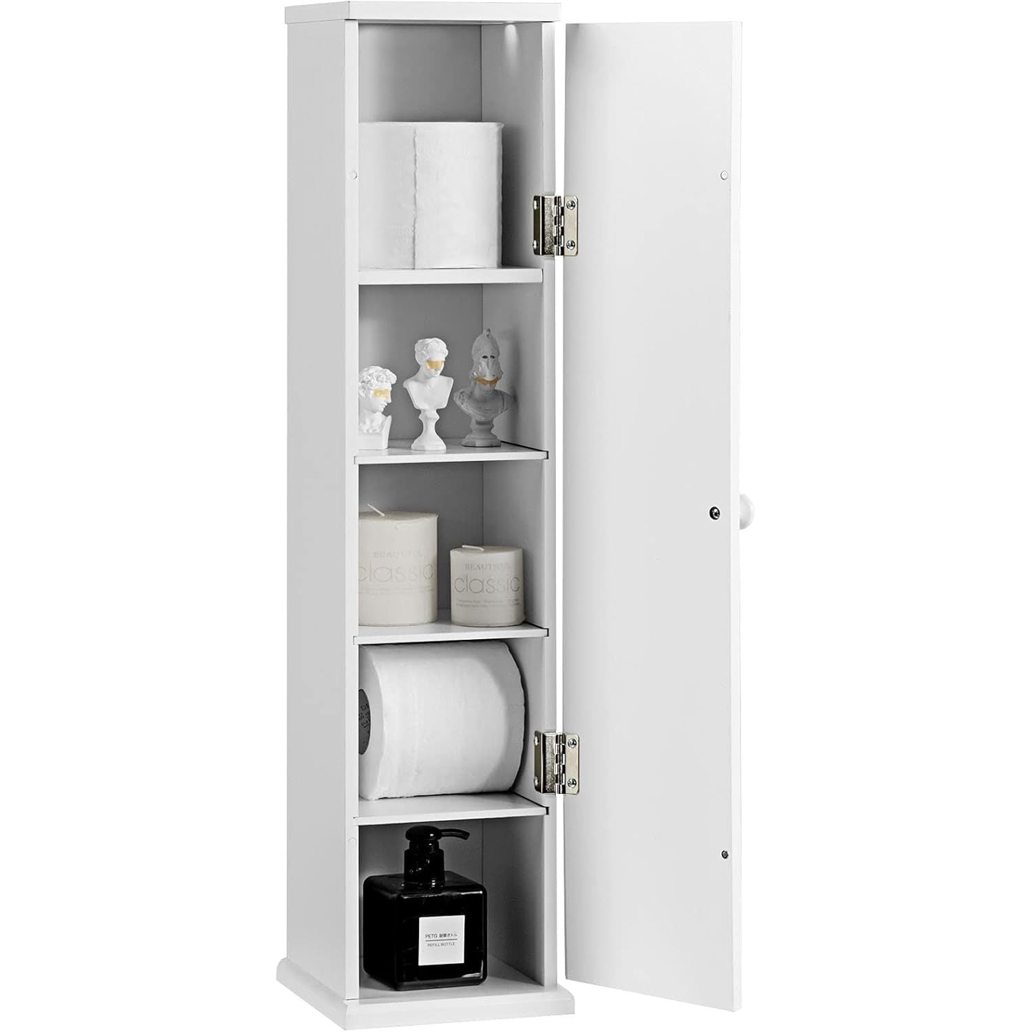 GOFLAME Small Bathroom Storage Cabinet, Free Standing Toilet Paper ...