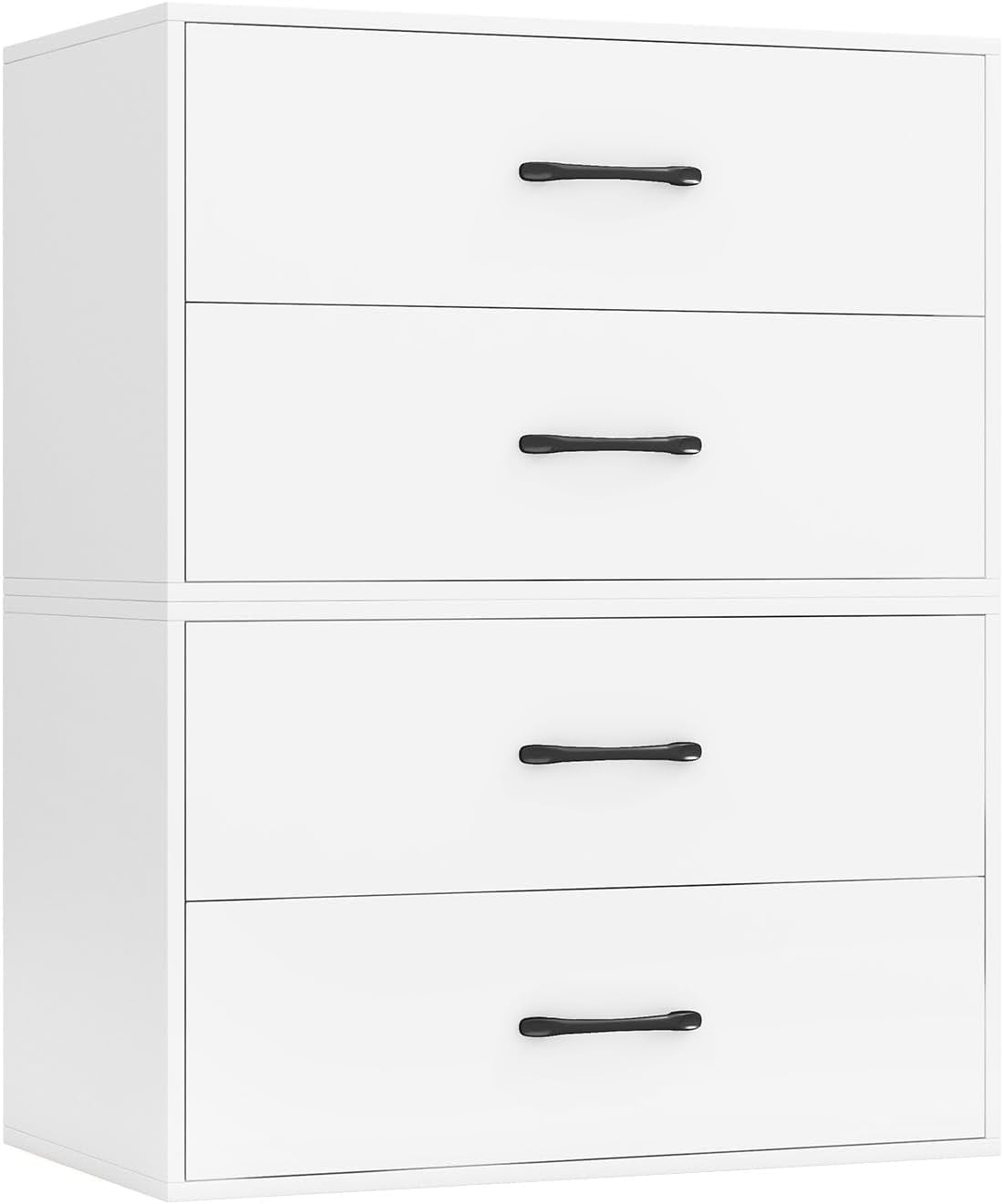 GOFLAME Stackable 2-Drawer Dresser Set of 2, Wood Horizontal Storage ...