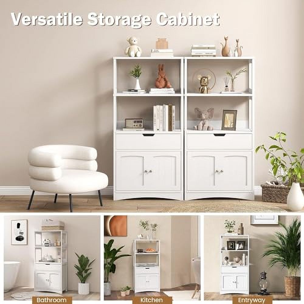 GOFLAME Storage Cabinet, 24" L x 13" W x 48" H Floor Cabinet with 2 ...