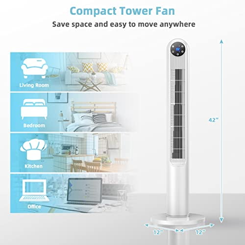GOFLAME Tower Fan with Remote Control, 42" 80° Oscillating Quiet ...