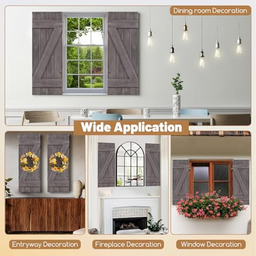GOFLAME Wood Shutters for Wall Decor, Reclaimed Wood Board and Batten ...