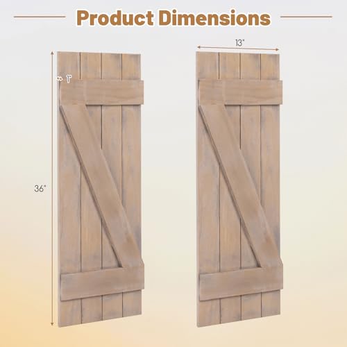 GOFLAME Wood Shutters for Wall Decor, Reclaimed Wood Board and Batten ...