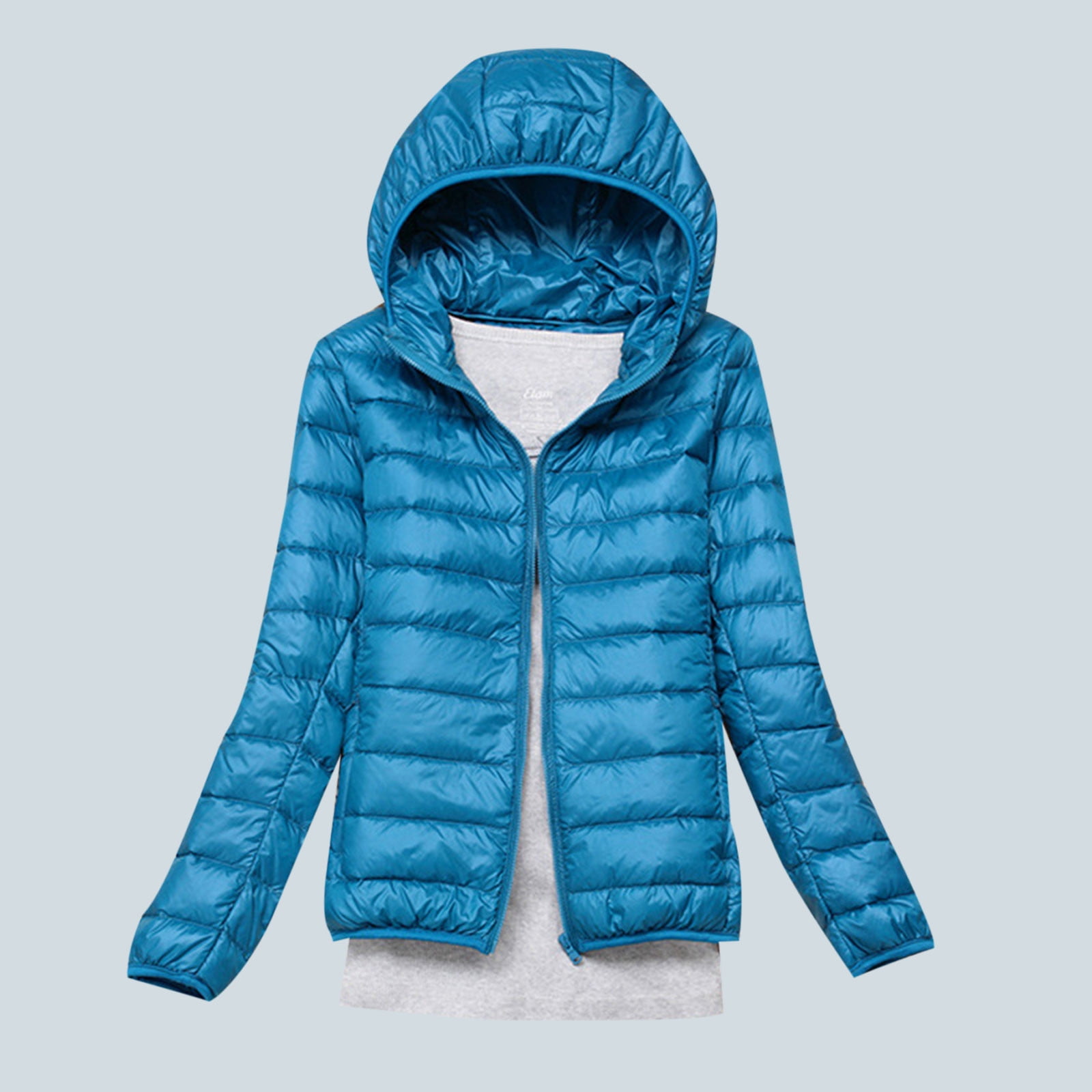 GOFLIC Puffer Jacket Womens Lightweight Duck Down Quilted Coat with ...