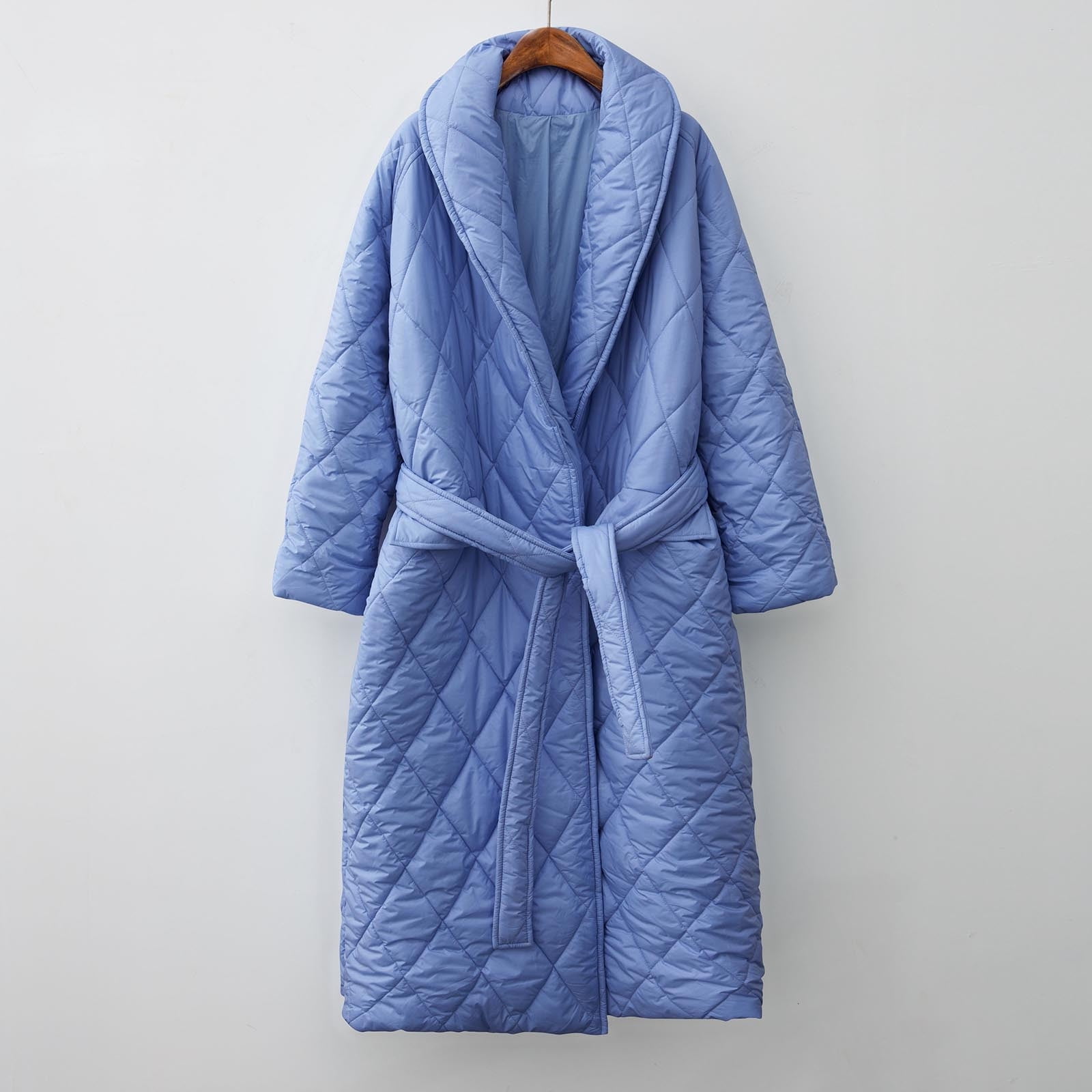 GOFLIC Womens Long Quilted Puffer Jacket Winter Warm Open Front Down ...