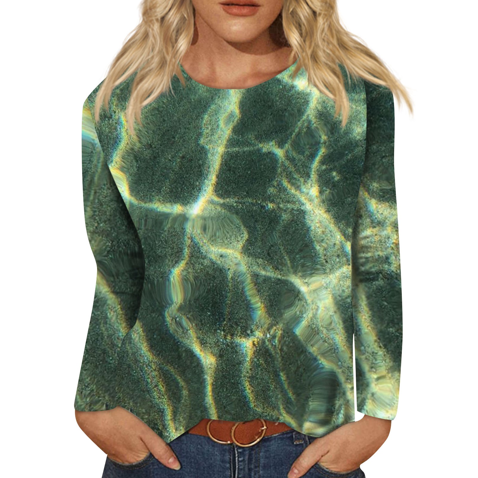 GOFULY Long Sleeve Tops For Women Dressy Casual Fall Ethnic Floral ...