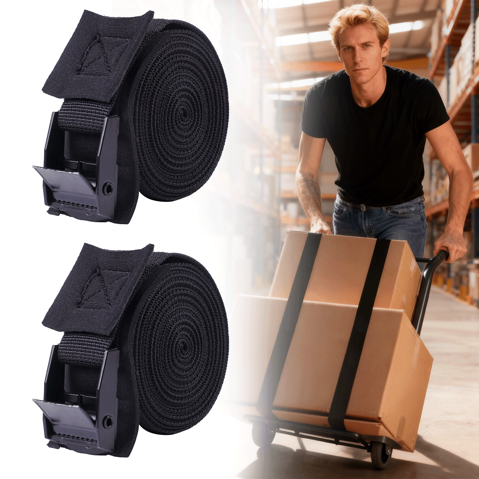 GOGHOST 10 ft x 1 in Cam Straps Tie Down,250lbs,Neoprene Pad,2 Pack ...