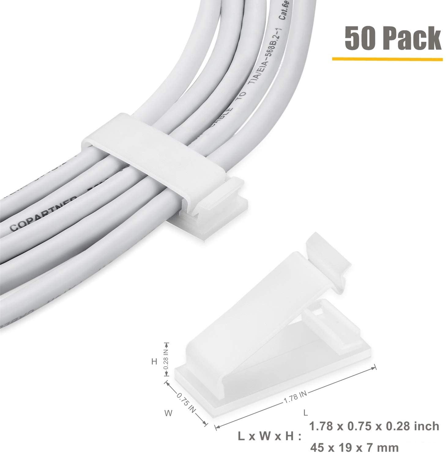 GOGHOST 50 Pack Self Adhesive Cable Management Clips,Cable Organizers ...