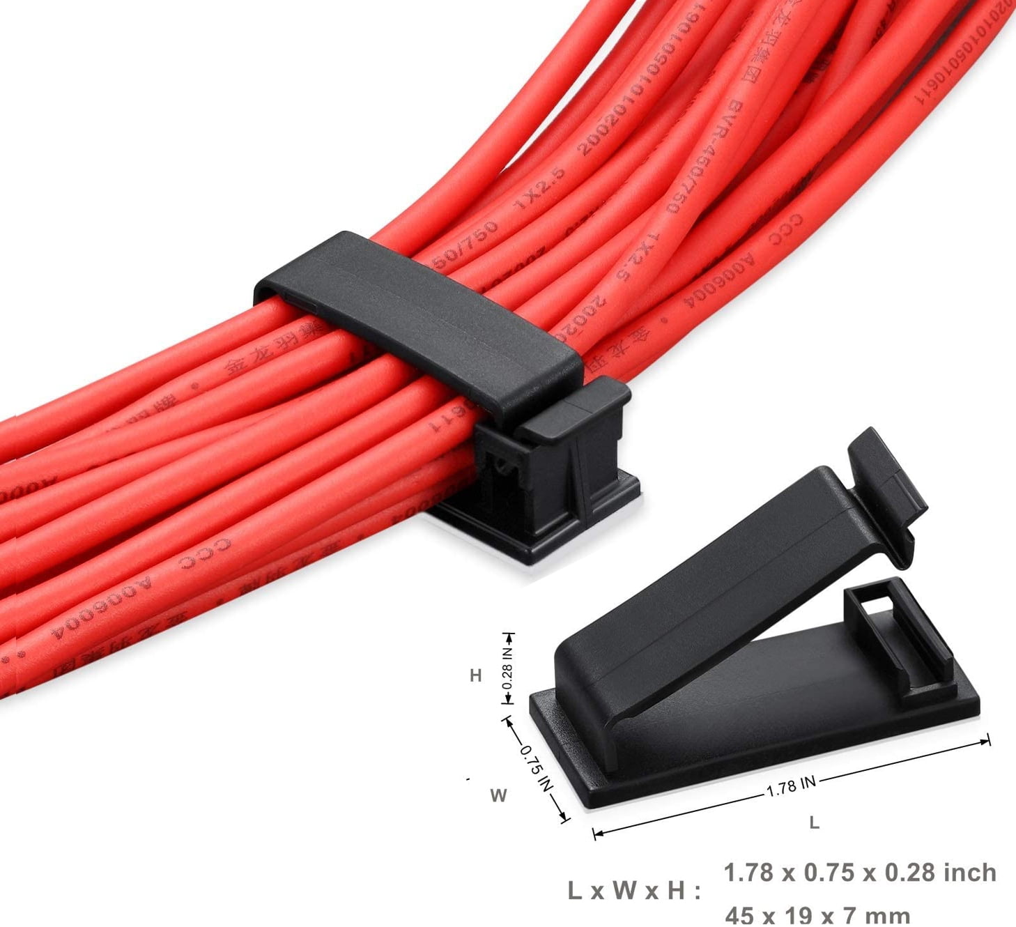 GOGHOST 50 Pack Self Adhesive Cable Management Clips,Cable Organizers ...