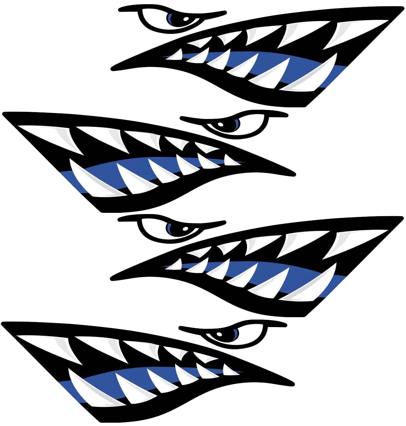 GOGHOST Teeth Mouth Kayak Stickers,Warhawk Shark Tiger Vinyl Kayak ...