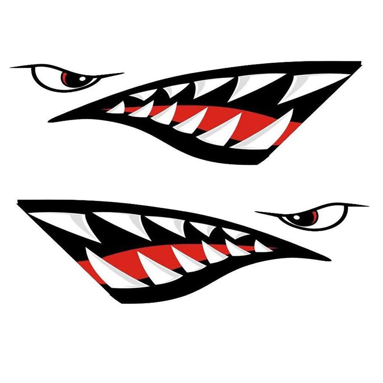 GOGHOST Teeth Mouth Kayak Stickers,Warhawk Shark Tiger Vinyl Kayak ...