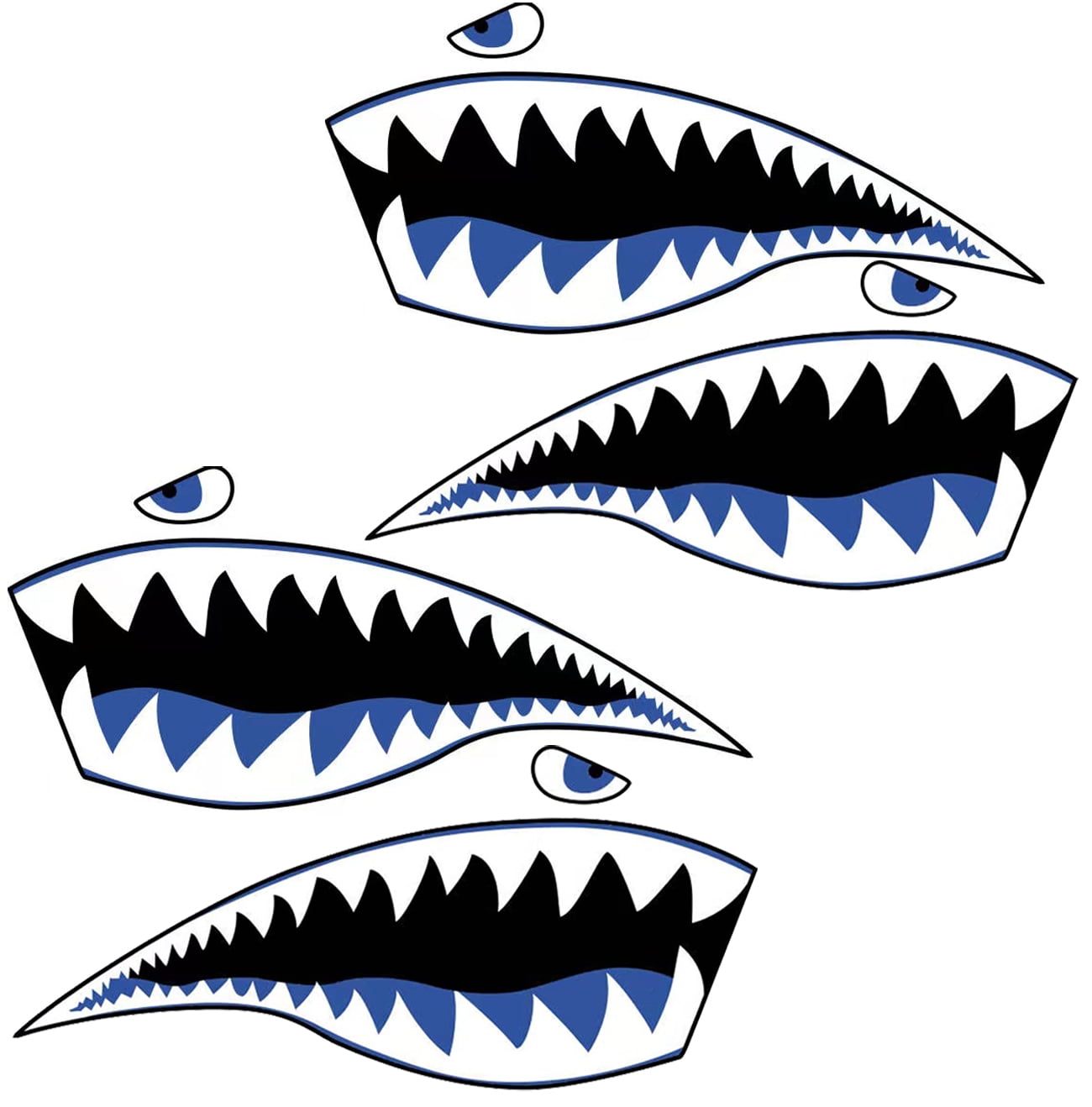 GOGHOST Teeth Mouth Kayak Stickers,Warhawk Shark Tiger Vinyl Kayak ...