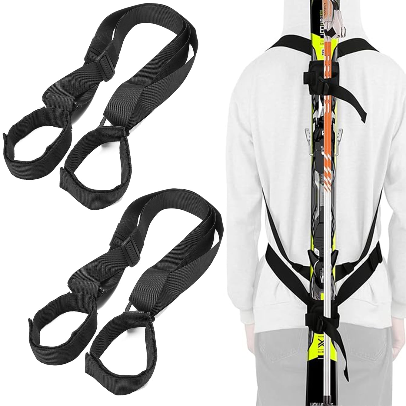 GOGHOST Ski Carrier Strap Skis and Poles Backpack Carrier Adjustable ...