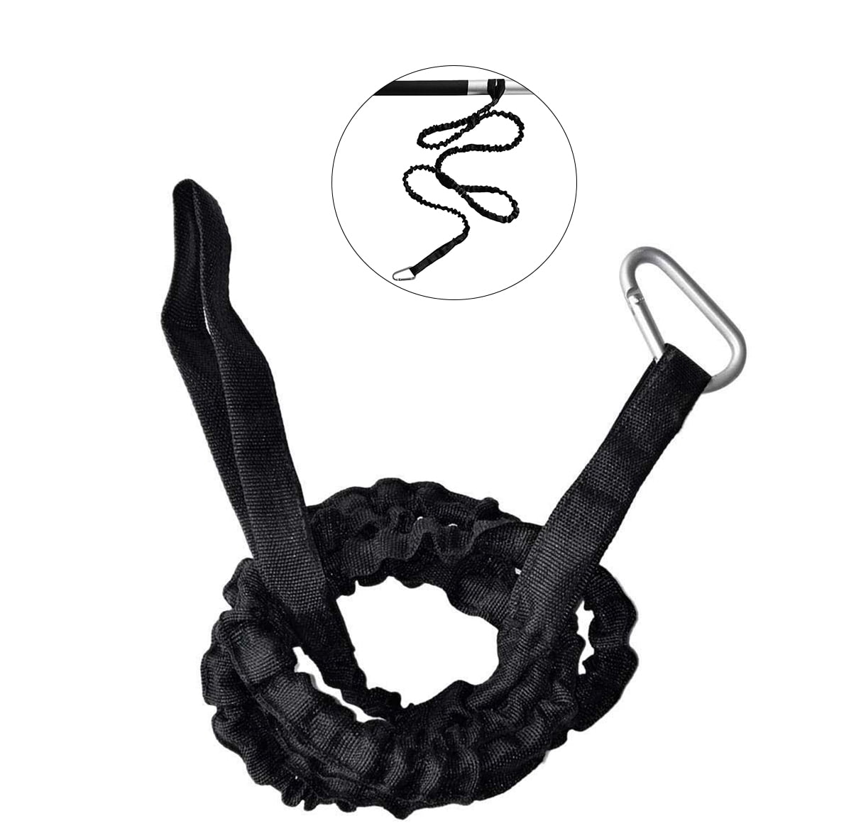 GOGHOST Stretchable Kayak Paddle Leash Tether with D-Shape Carabiner ...