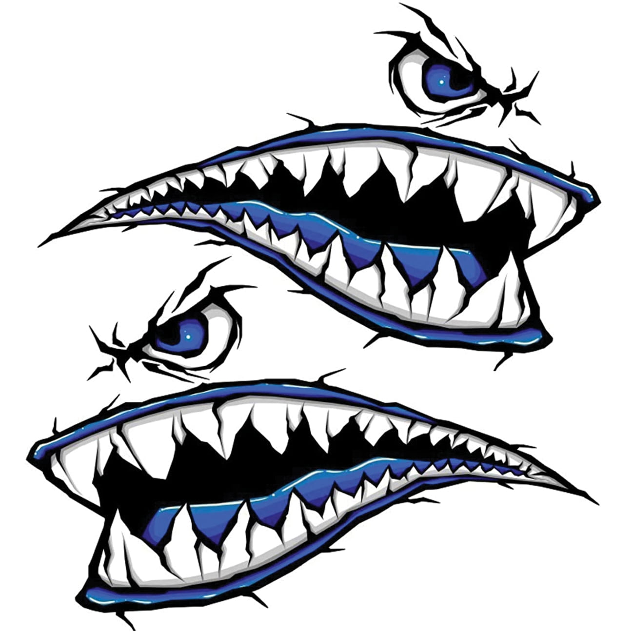 GOGHOST Teeth Mouth Kayak Stickers,Warhawk Shark Tiger Vinyl Kayak ...