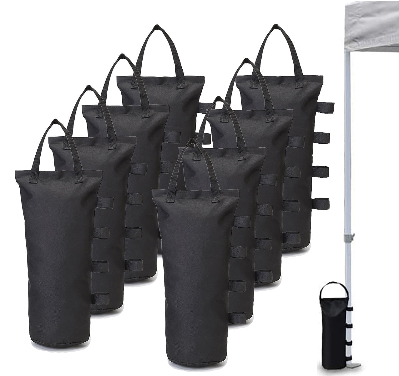 GOGHOST Canopy Weight Bags, Set of 8, Black, 1680D Polyester, Holds 30 ...