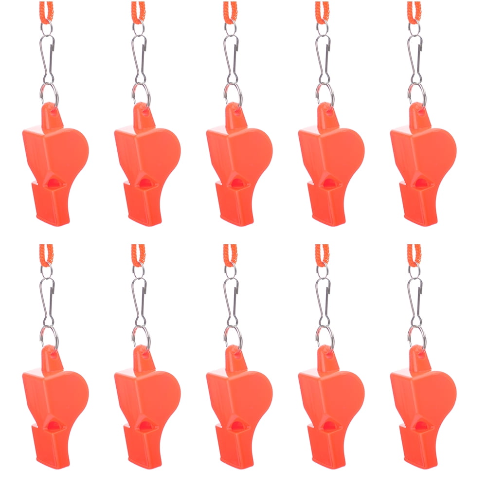 GOGO 10 Pcs Pea-less Whistles Sport Referee Classic Plastic Safety ...