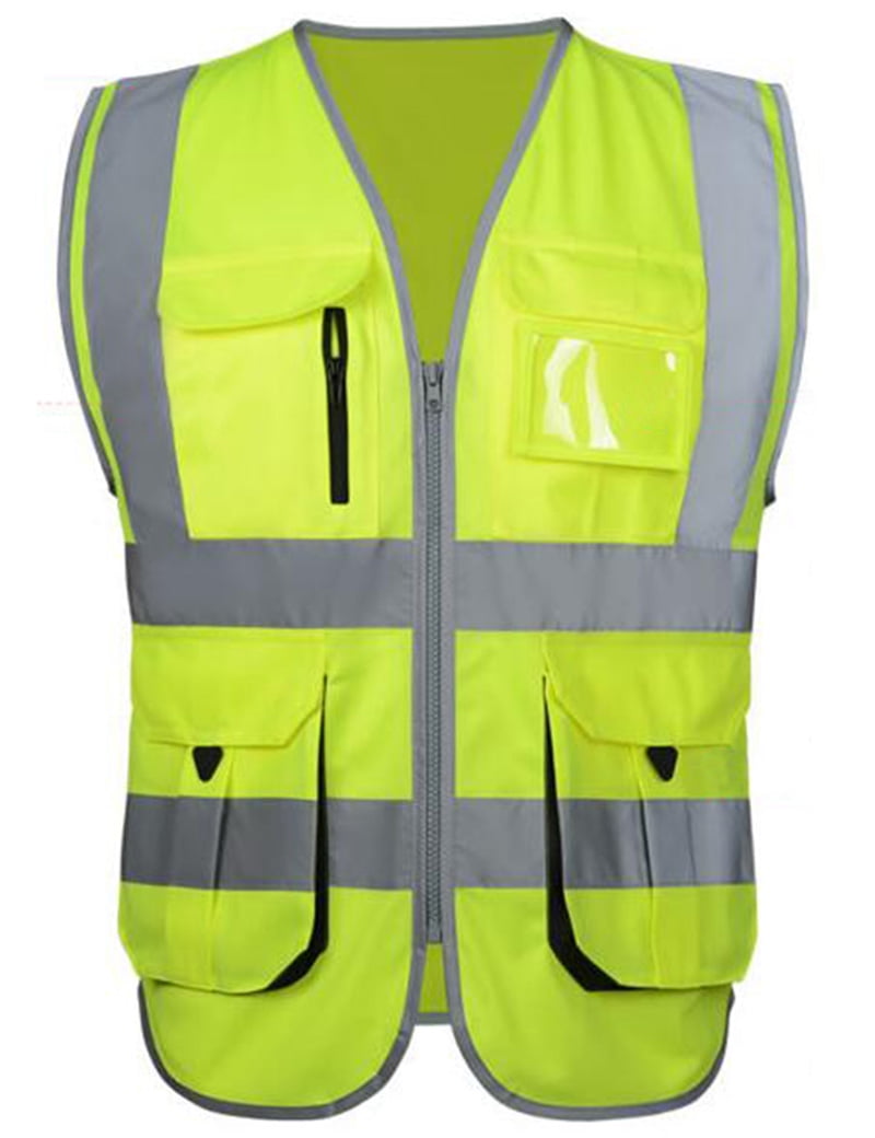 GOGO 10 Pockets High Visibility Safety Vest, Reflective Trim Safety ...