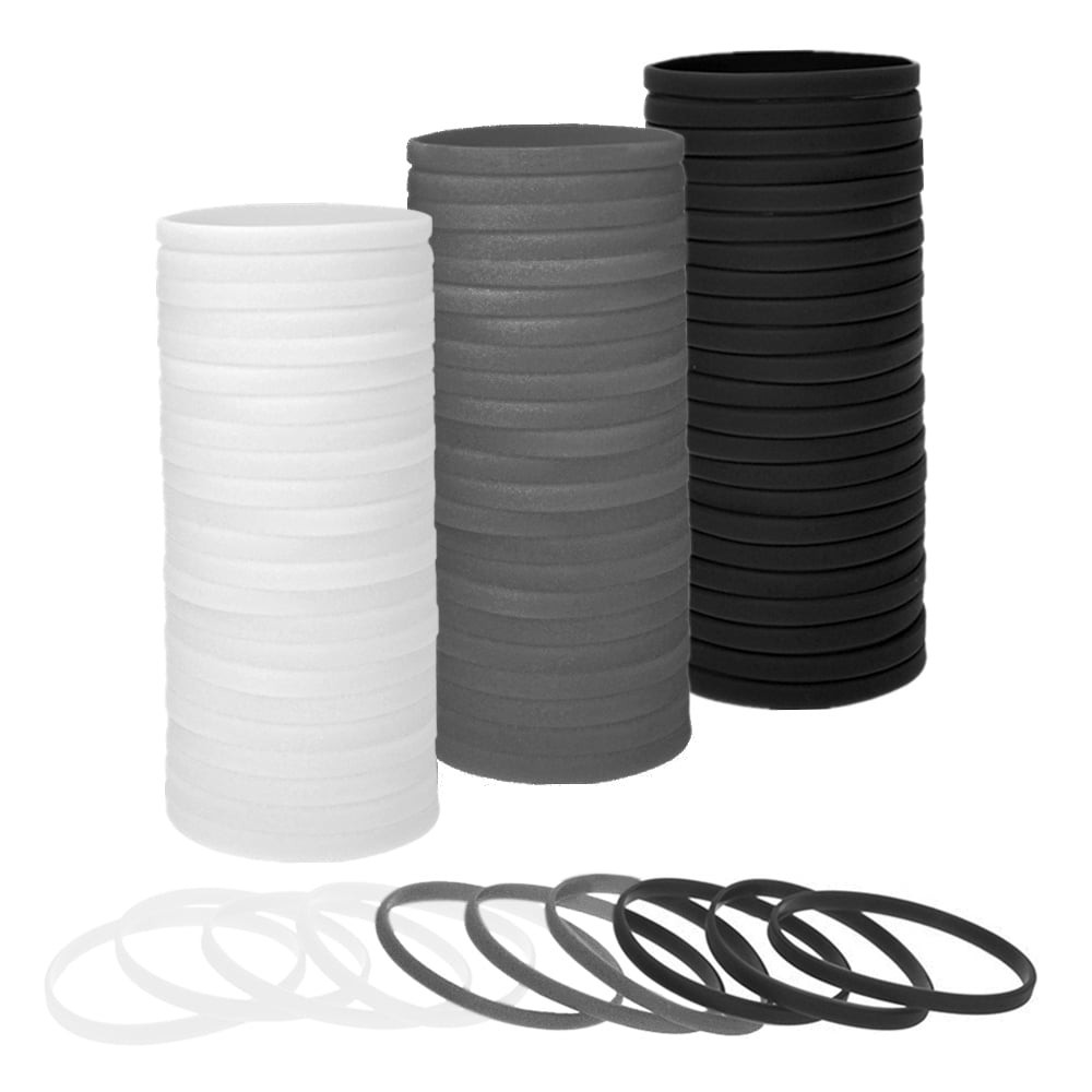 GOGO 100 Pcs Thin Silicone Wristbands for Adults, 1/5" Wide Rubber ...