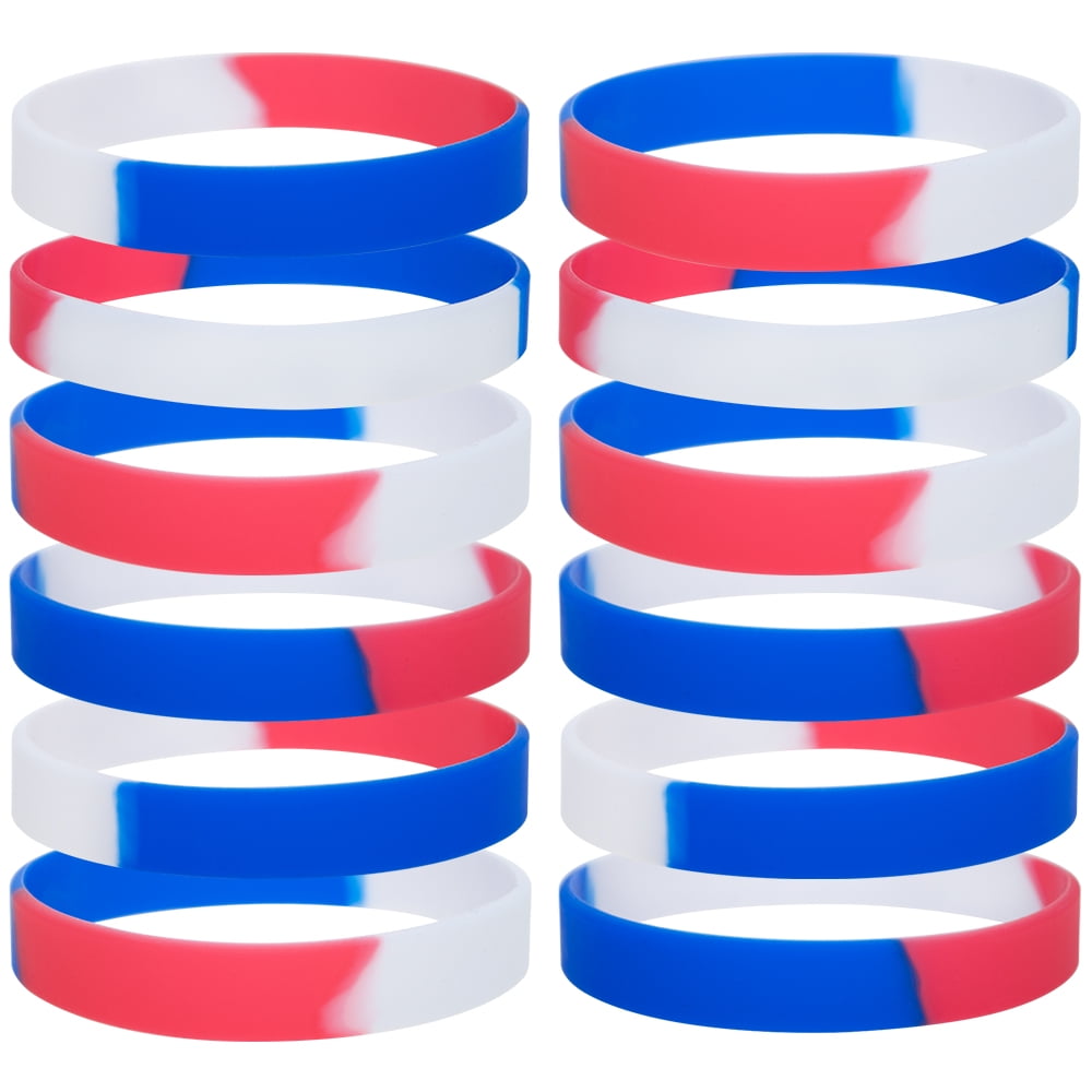 GOGO 12 Pcs Adult Rubber Bracelets, Silicone Wristbands, Party ...