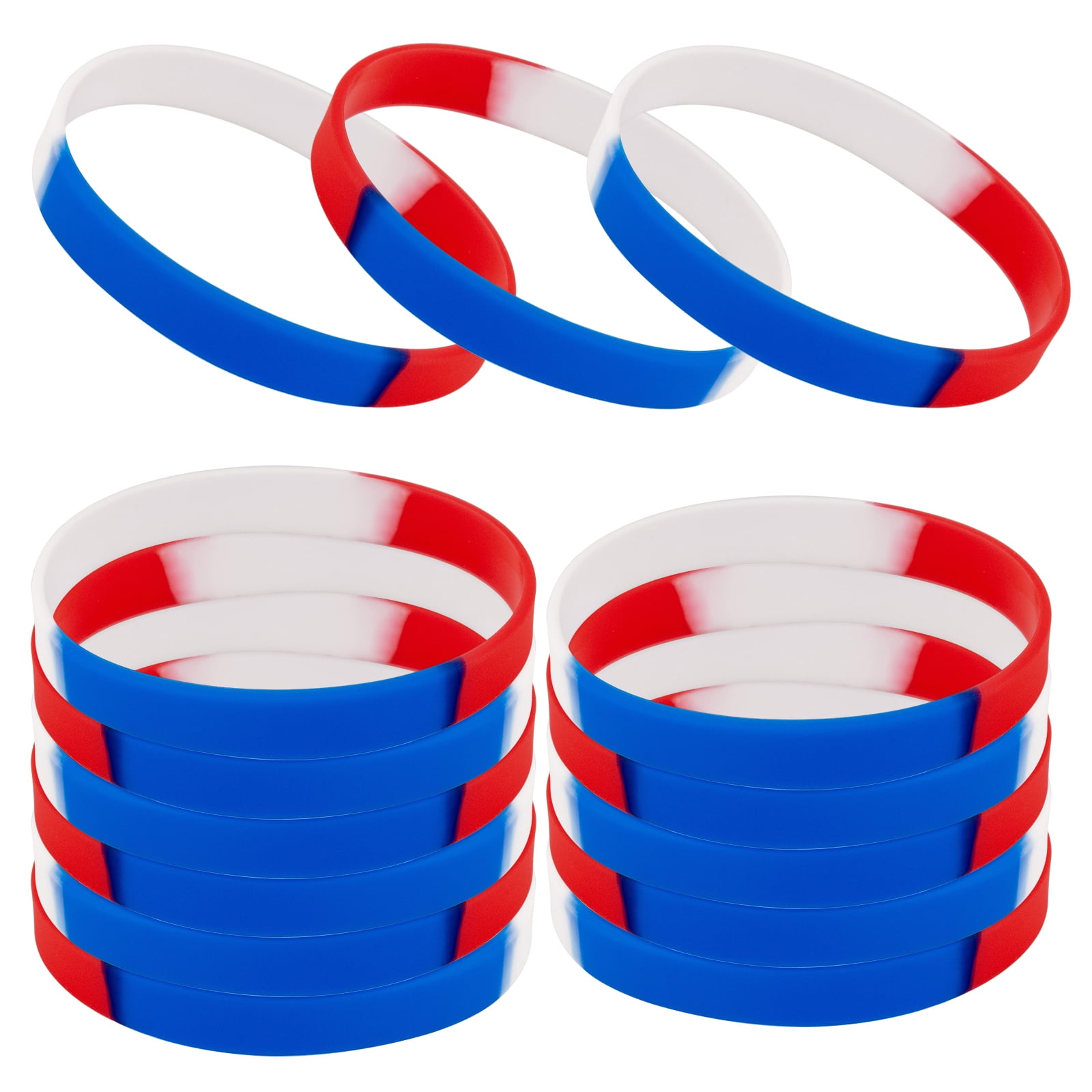 GOGO 12 Pcs Adult Rubber Bracelets, Silicone Wristbands, Party ...
