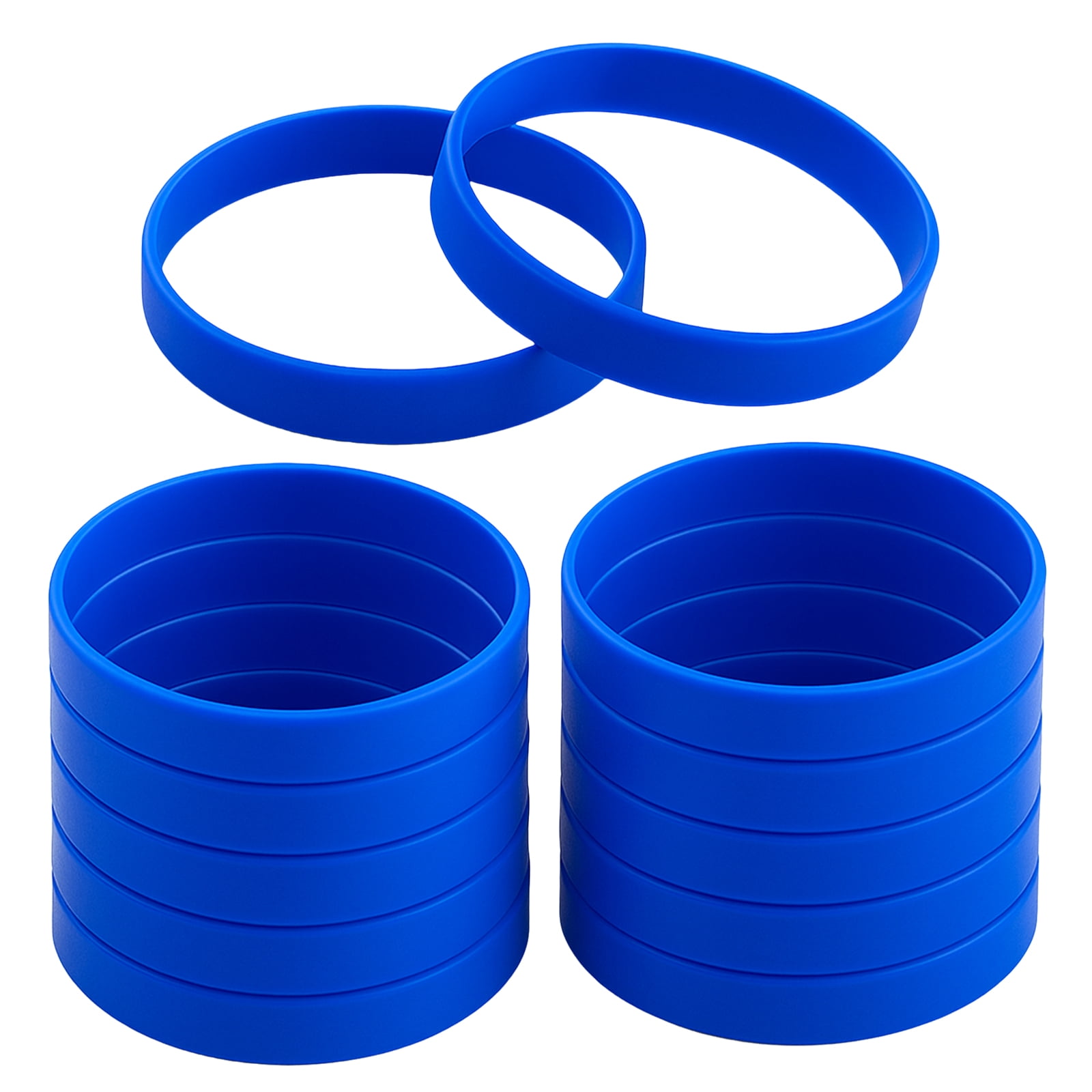 GOGO 12 Pcs Adult Rubber Bracelets, Silicone Wristbands, Party ...