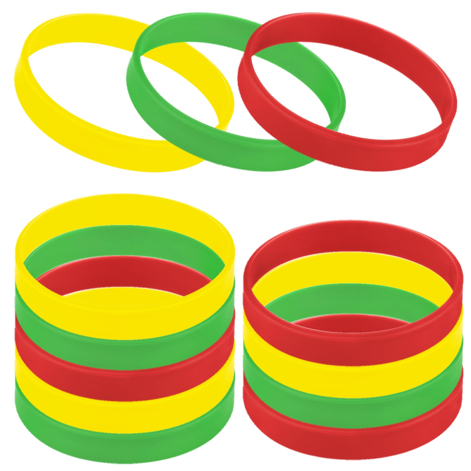 GOGO 12 Pcs Adult Rubber Bracelets, Social Distancing Colored ...