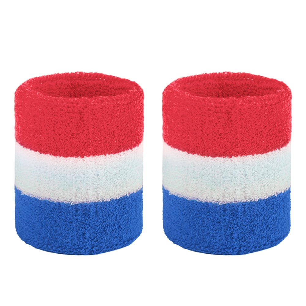 GOGO 2 Pcs Terry Cloth Wristband Athletic Wrist Sweatband for Gym ...