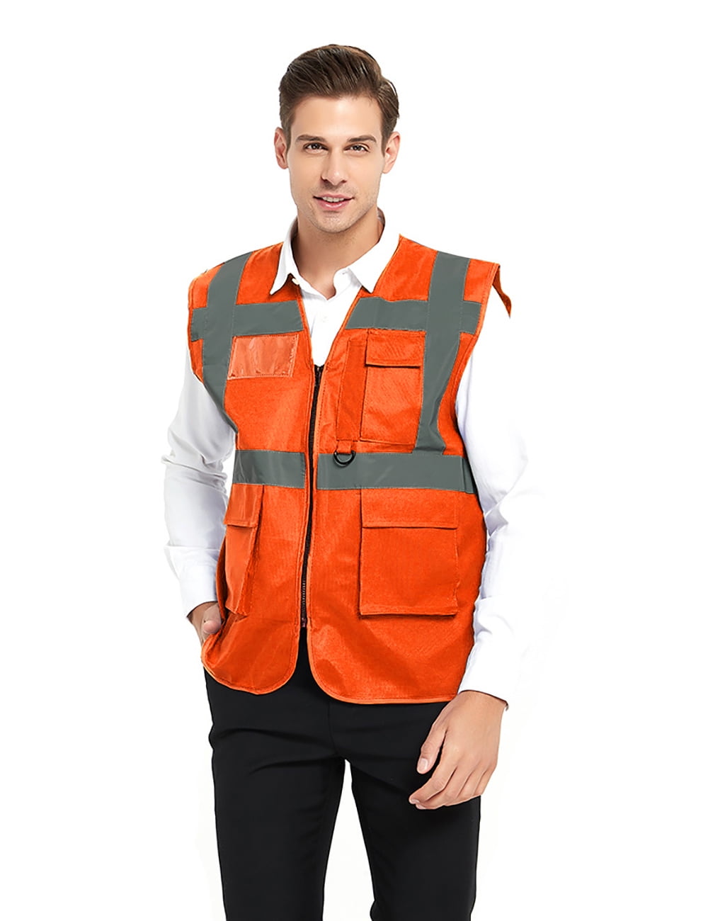 GOGO 5 Pockets High Visibility Safety Vest with Reflective Strips ...
