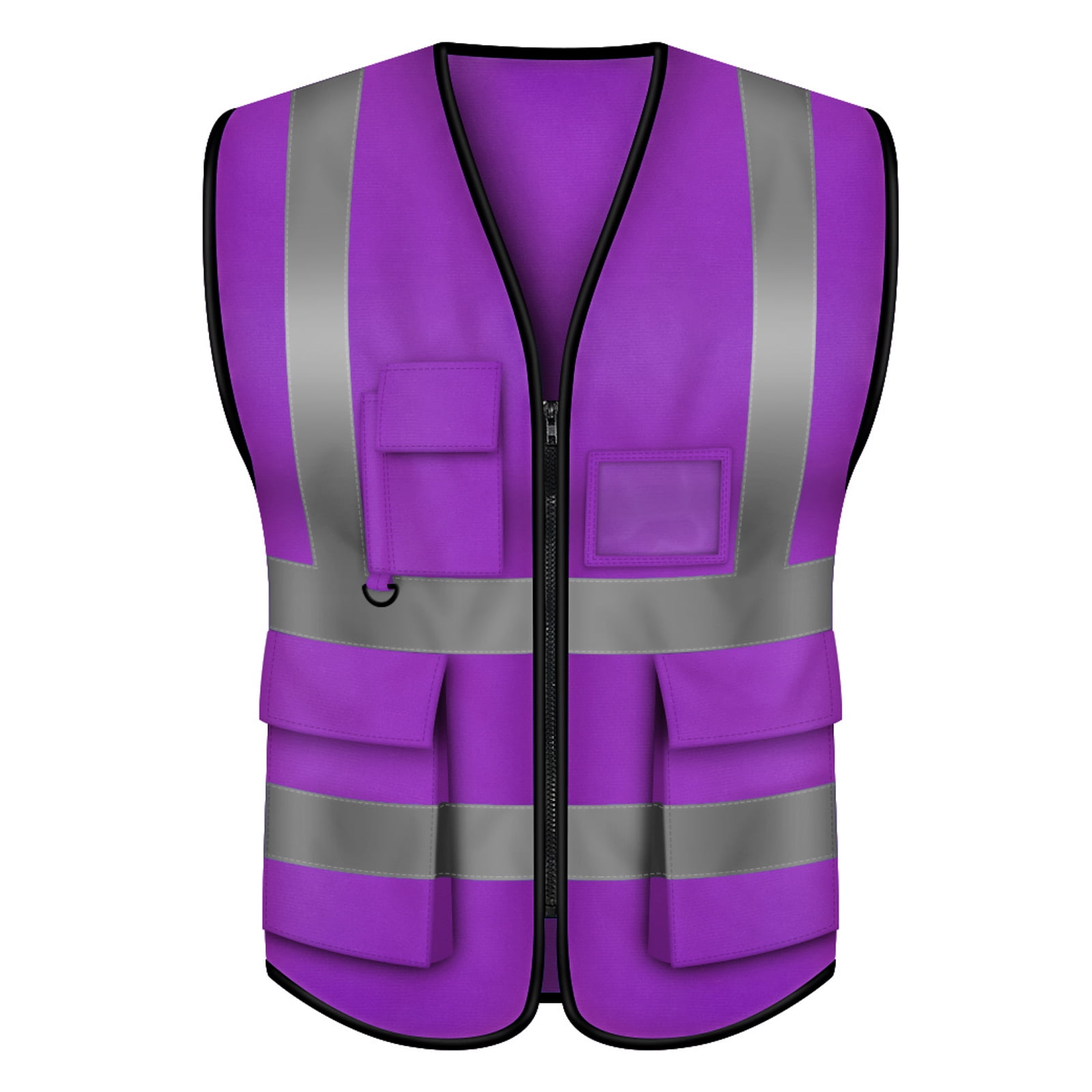 GOGO 5 Pockets High Visibility Zipper Front Breathable Safety Vest with ...