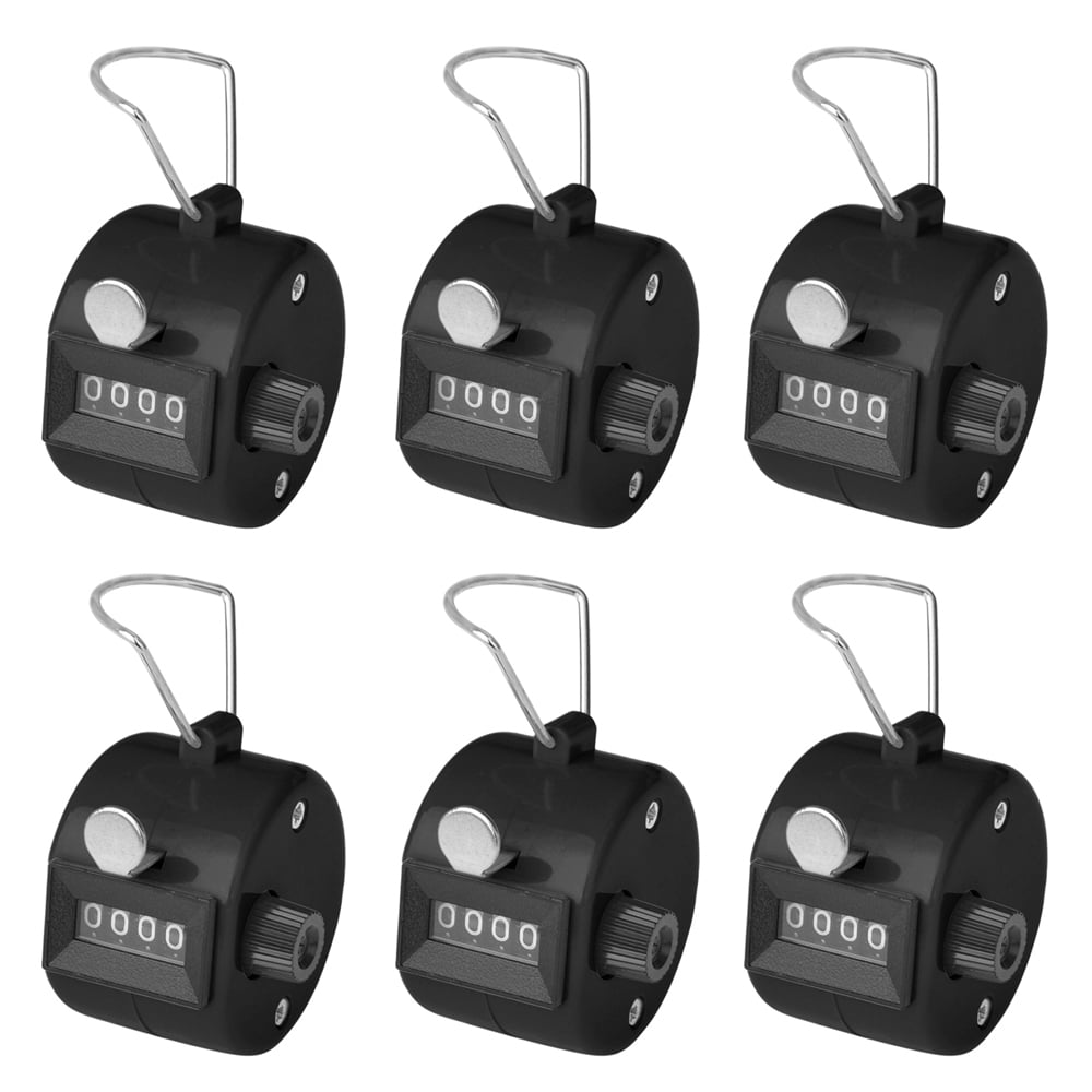GOGO 6 Pcs Plastic Hand Tally Counter, 4 Digit Number Handheld Clicker ...