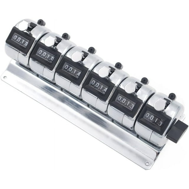GOGO 6-Unit Counter, Mechanical Tally Meter, Chrome Plated Multiple ...