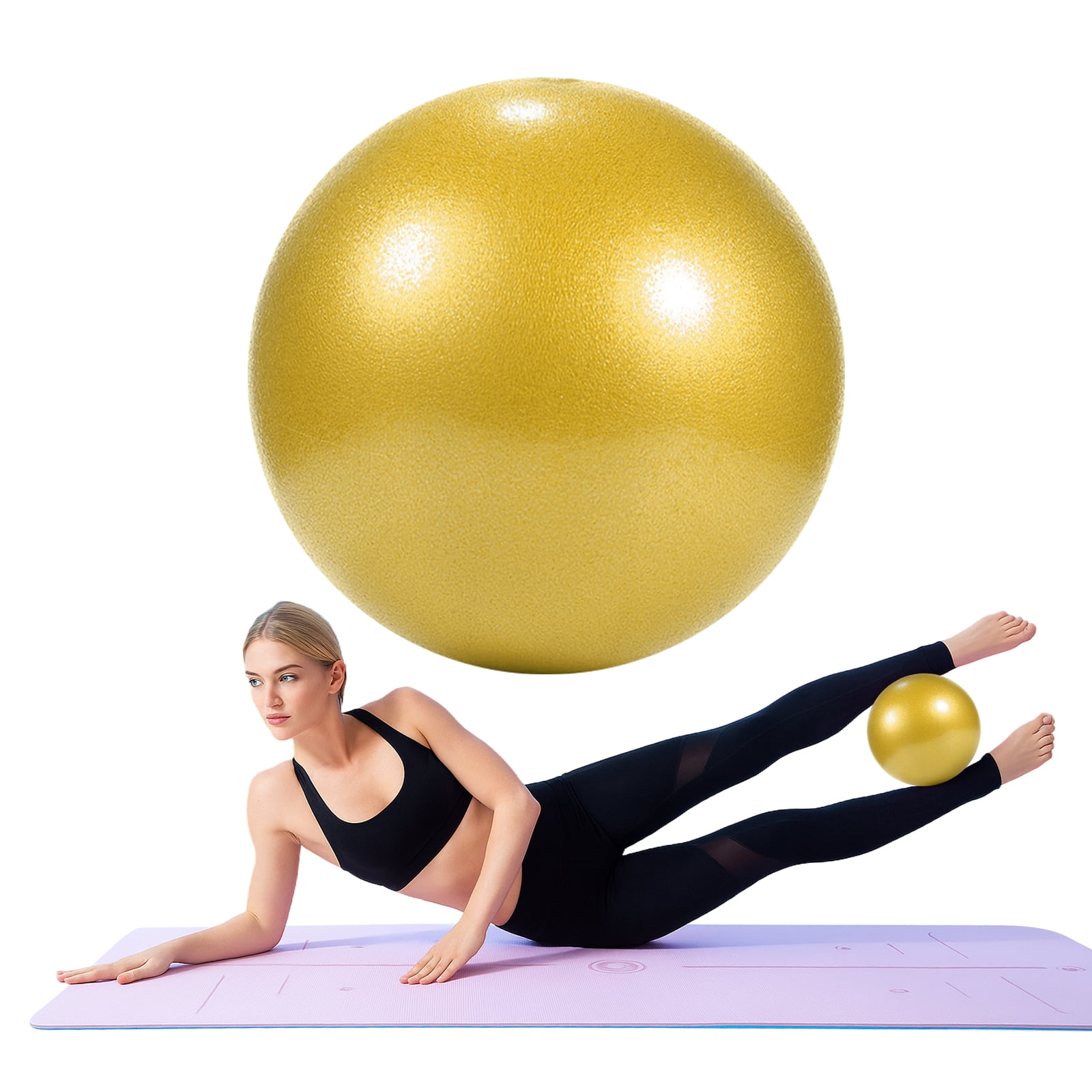 GOGO Exercise Ball for Physical Therapy, Yellow Pilates Ball 9 Inch ...