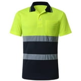 GOGO Safety Polo Shirt Reflective High Visibility Short Sleeve Pocket ...